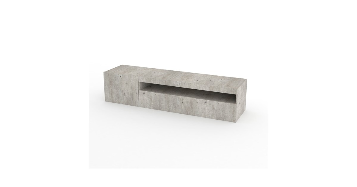 Mobile Porta TV Basso 150 Cm 2 Ante Effetto Cemento Daiquiri