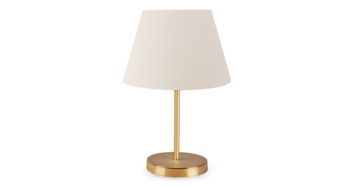 Lampada Da Tavolo 22x37 Cm Design Moderno 60W Oro E Crema Abat Jour