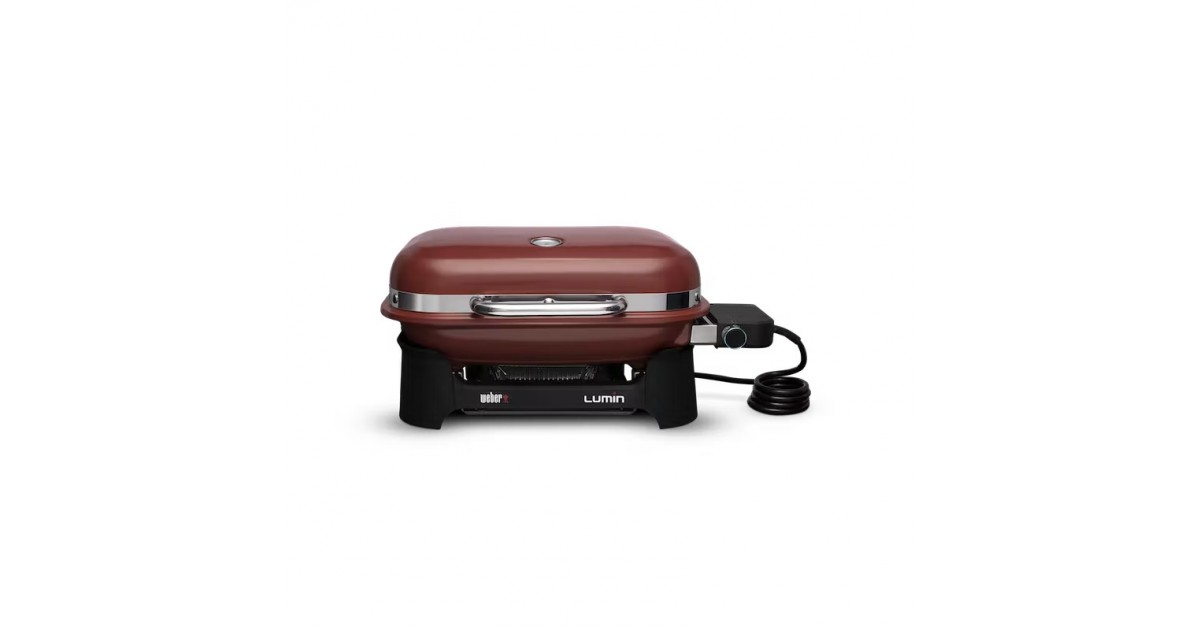 Weber Lumin Compact Barbecue Elettrico Multifunzione Cremisi Rosso