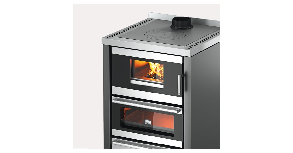 Cucina A Legna Da Incasso Ventilata 6,2 kW Kook 60 Cadel Antracite